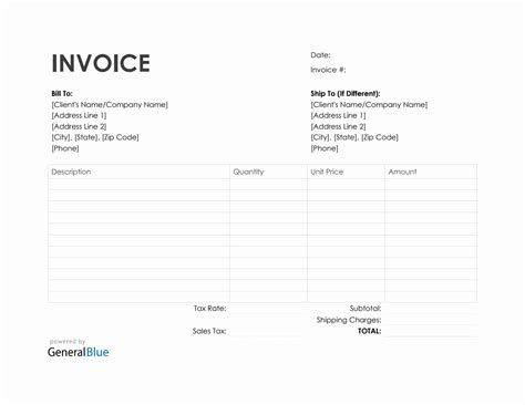 Free Word Invoice Templates
