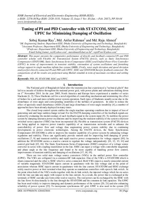 pdf tuning of pi and pid controller with statcom sssc and upfc for