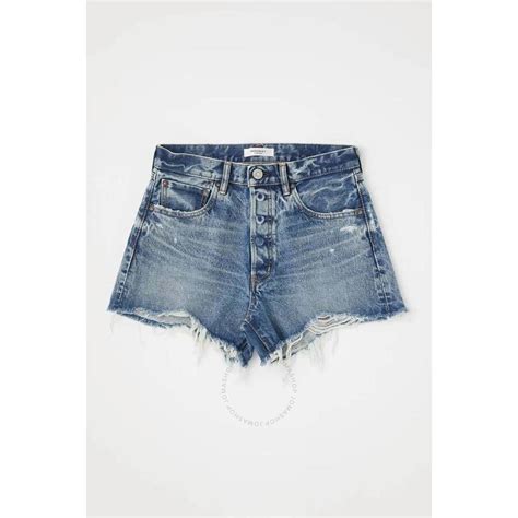 Moussy Ladies Reedy Shorts Blue Size 26 117738 Blue 26 Clothing