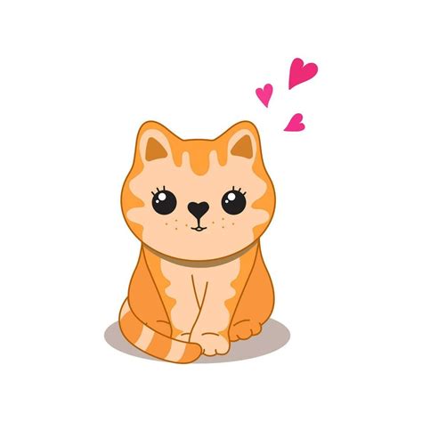 Cute Ginger Kitten 25867029 Vector Art At Vecteezy