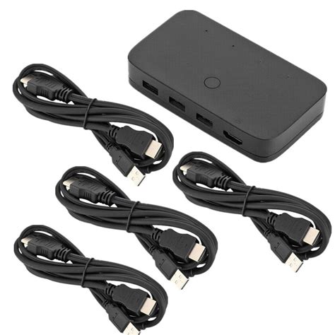Port KVM Splitter USB HDMI KVM Switcher Box For Keyboard Mouse Monitor PC Sharing