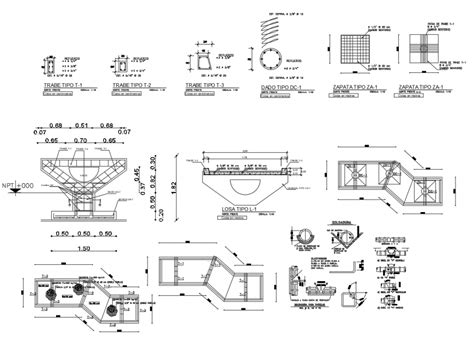 Reinforced Concrete Cement Rcc Structure 2d View Autocad File
