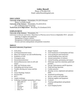 CV Ashley Russell PDF