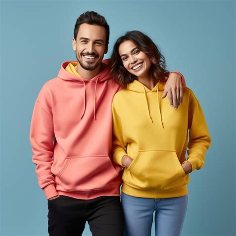 Premium Photo Illustration Of A Fashion Couple Portrait With Plain