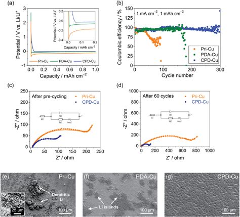A Voltage Profiles And B Coulombic Efficiency Of Li Plating Stripping Download Scientific