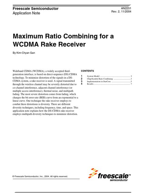 Maximum Ratio Combining For A Wcdma Rake Receiver Pdf Code Division Multiple Access