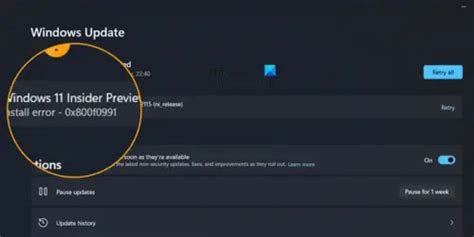 Fix 0x800f0991 Update Error On Windows 11