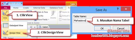 cara membuat tabel di microsoft access sampul ilmu