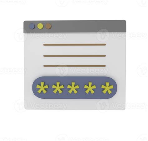 Minimal 3d Illustration Login With Password Icon Authentication