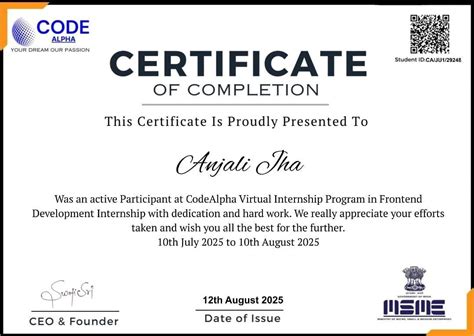 Codealpha Frontenddevelopment Internshipexperience Webdevelopment