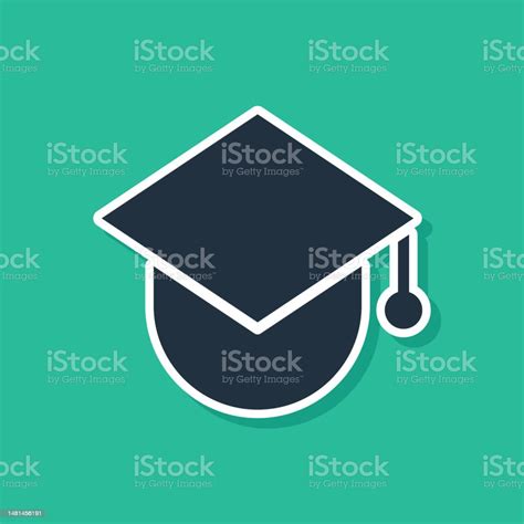 녹색 배경에 고립 된 글로브 아이콘에 블루 졸업 모자 세계 교육 기호 온라인 학습 또는 E러닝 개념 벡터 일러스트레이션 개념에 대한 스톡 벡터 아트 및 기타 이미지 Istock