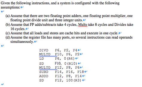 given the following instructions and a system is