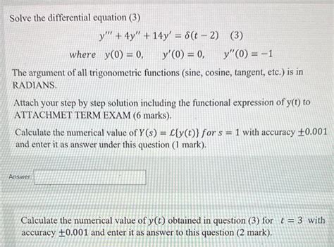 Solved Solve The Differential Equation 3