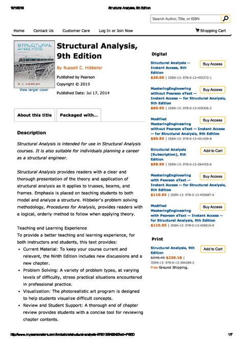 Structural Analysis 9th Edition Pdfcoffeecom