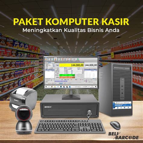 Jual Full Satu Set Paket Kasir Komputer Scanner Barcode Printer Thermal Cash Drawer Codeshop