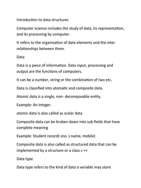 Ds Notes 1 Pdf Data Type Abstraction Computer Science
