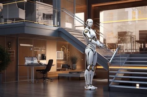 Premium Photo A Futuristic Personal Assistant Robot In A Hightec 00132 00