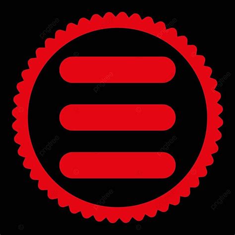 Stack Flat Red Color Round Stamp Icon Glyph Stack Menu Vector Glyph