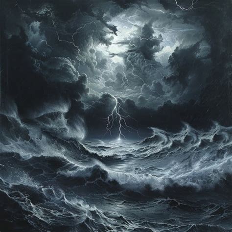 Free Tempestuous Night Sea Photo Ocean Storm Clouds Download At