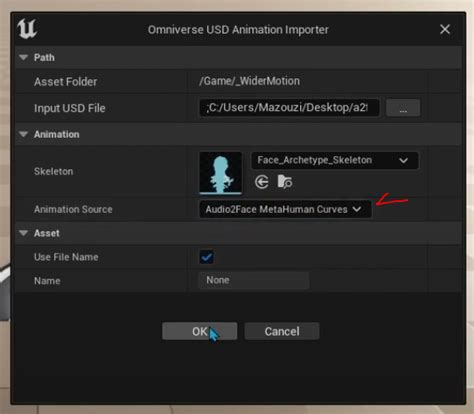 Import Usd Animation From Claire Adds Prefixes To Animation Curves A2f 202320 Audio2face
