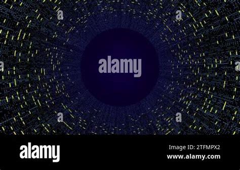 Tunnel Dots Spin Digital Futuristic Data Code Transfer Algorithm