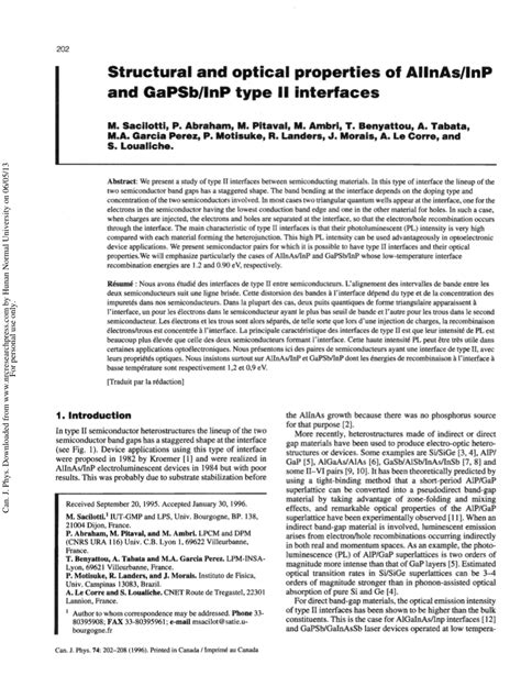 Pdf Structural And Optical Properties Of Alinasinp And Gapsbinp