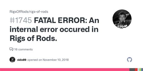 Fatal Error An Internal Error Occured In Rigs Of Rods · Issue 1745 · Rigsofrodsrigs Of Rods