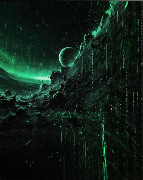 Digital Matrix Code Stream Premium Ai Generated Image