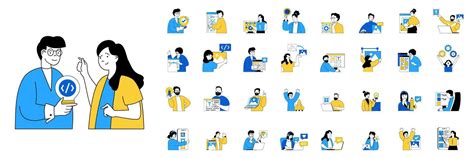 Design Development Concept With Character Situations Mega Set In Flat Web Design Bundle Of