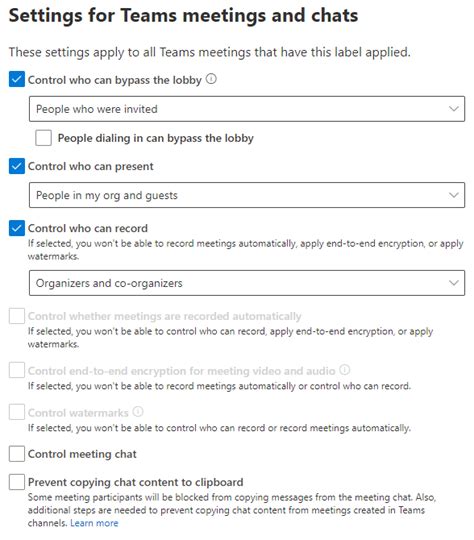 Configure Teams Meetings With Protection For Sensitive Data Microsoft Teams Microsoft Learn