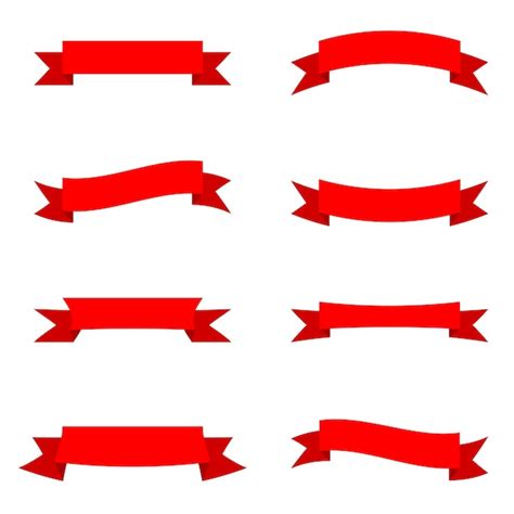 Premium Vector Red Ribbon Vector Collection