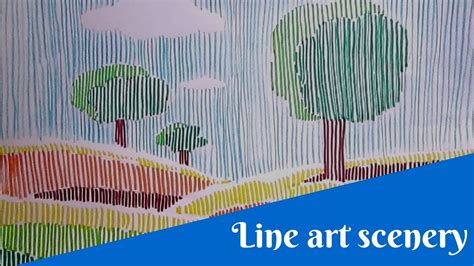 How To Draw Simple Scenery With Lines For Beginners Line Art Easy Line Art Youtube