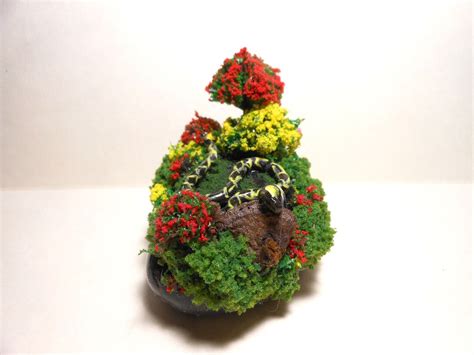Diorama Miniature Diorama Python On A Rockooaksnakepainted Snake Etsy