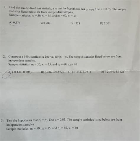 Solved Find The Standardized Test Statistic Z To Test Chegg