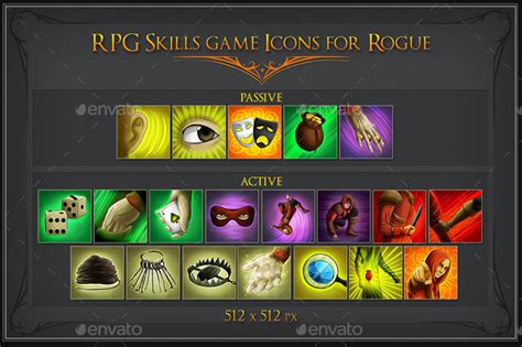 RPG Skills Icons Collection Game Assets GraphicRiver
