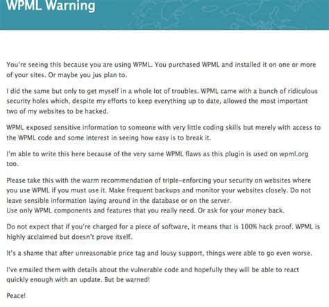 WordPress attention le populaire plugin WPML a été compromis ce week end