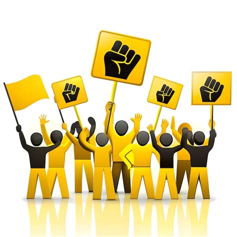 Abstract Figures Holding Protest Signs In Unity Premium Ai Generated