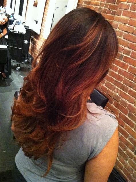 Moe Layers Auburn Ombre Hair Ombre Curly Hair Hair Styles