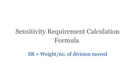 Sensitivity Requirement Calculation Formula