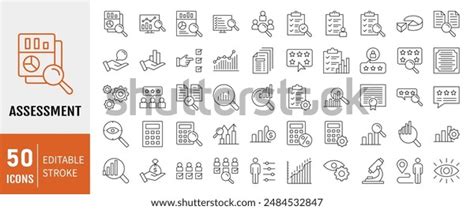 Assessment Editable Stroke Outline Web Icons Stock Vector Royalty Free 2484532847 Shutterstock