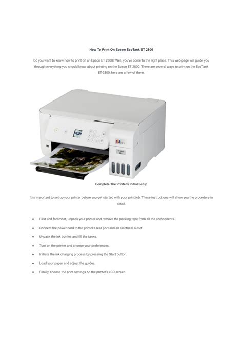 Ppt How To Print On Epson Eco Tank Et 2800 Powerpoint Presentation