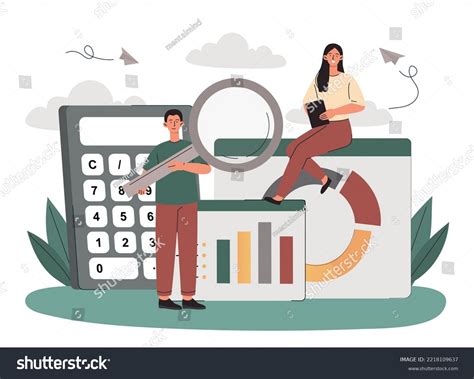 Audit Data Concept Man Woman Analyze Stock Vector Royalty Free Shutterstock