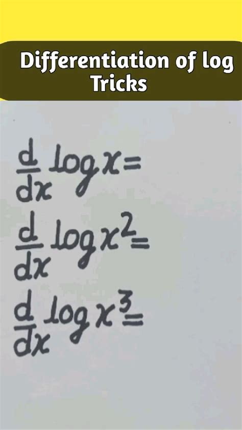 Differentiation Of Log Tricks Math Talk Math Lessons Math Worksheet