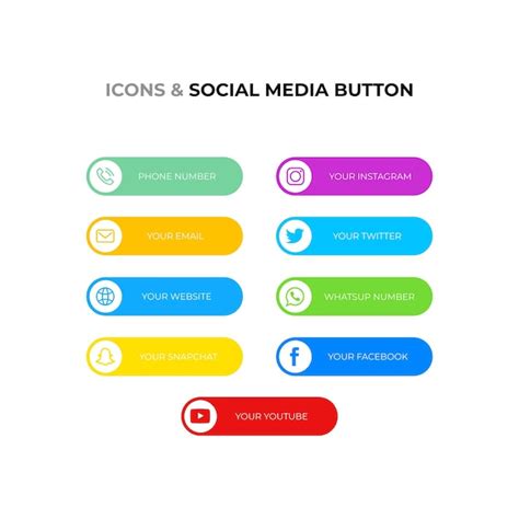 Premium Vector Free Vector Social Media Button Icons Set
