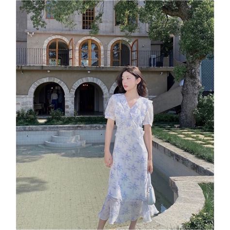 Jual Goblin Dress Floral Summer Korean Gaun Pantai Manis Cantik Bunga Liburan Picnic Outdoor