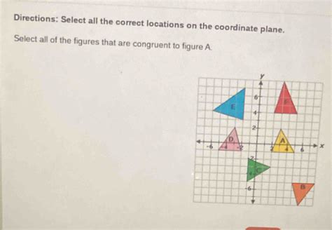 Solved Directions Select All The Correct Locations On The Coordinate Plane Select All Of The