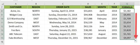 Fill Down Formulas Myexcelonline