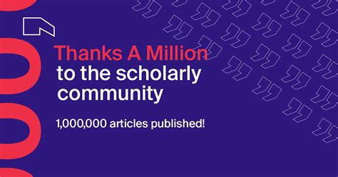 Thanks A Million One Million Articles Published In Mdpi Journals
