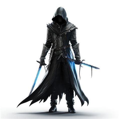 Premium Photo Full Body Character Shadow Assassin From An Rpg Game