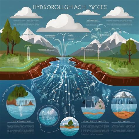 The Hydrological Cycle Process Visually For Learning Course Water Hydrological Cycle Infographic